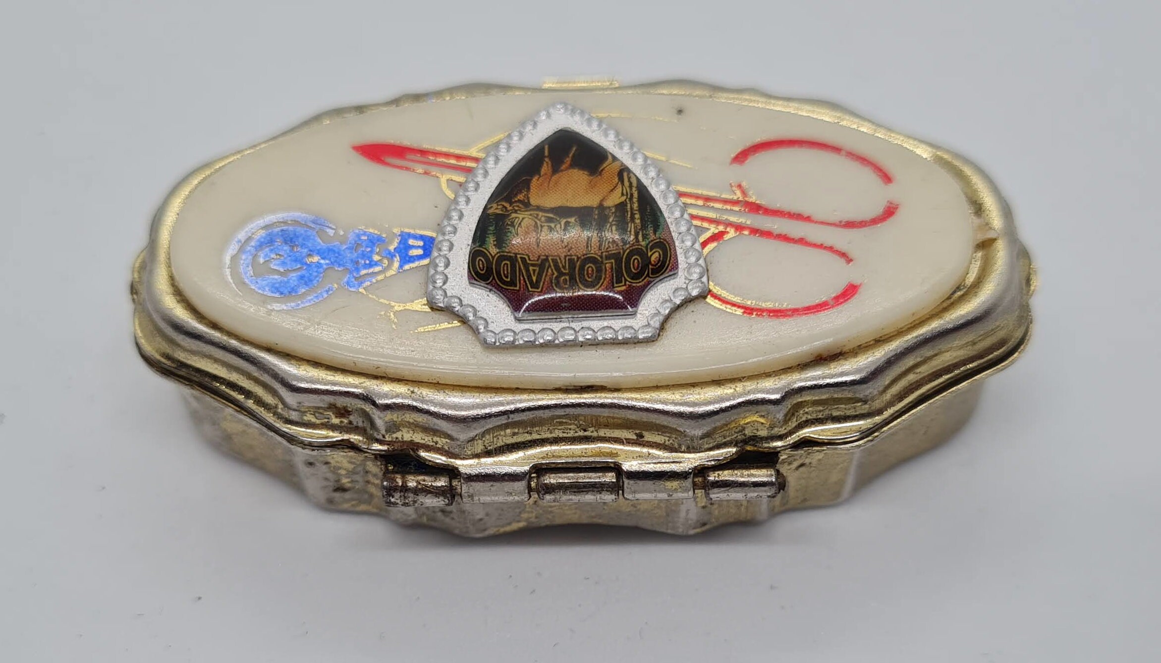 Vintage Souvenir Colarado Moose Badge Compact Trinket Ring Pill Snuff ...