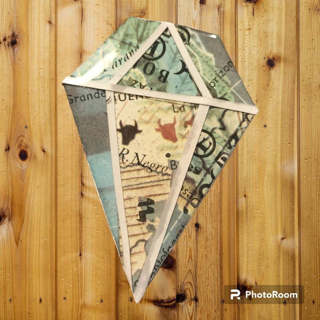 Antique Map Collage Badge. - Etsy