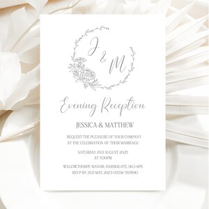 Evening Wedding Invite, Evening Wedding Invitation, Evening Reception ...