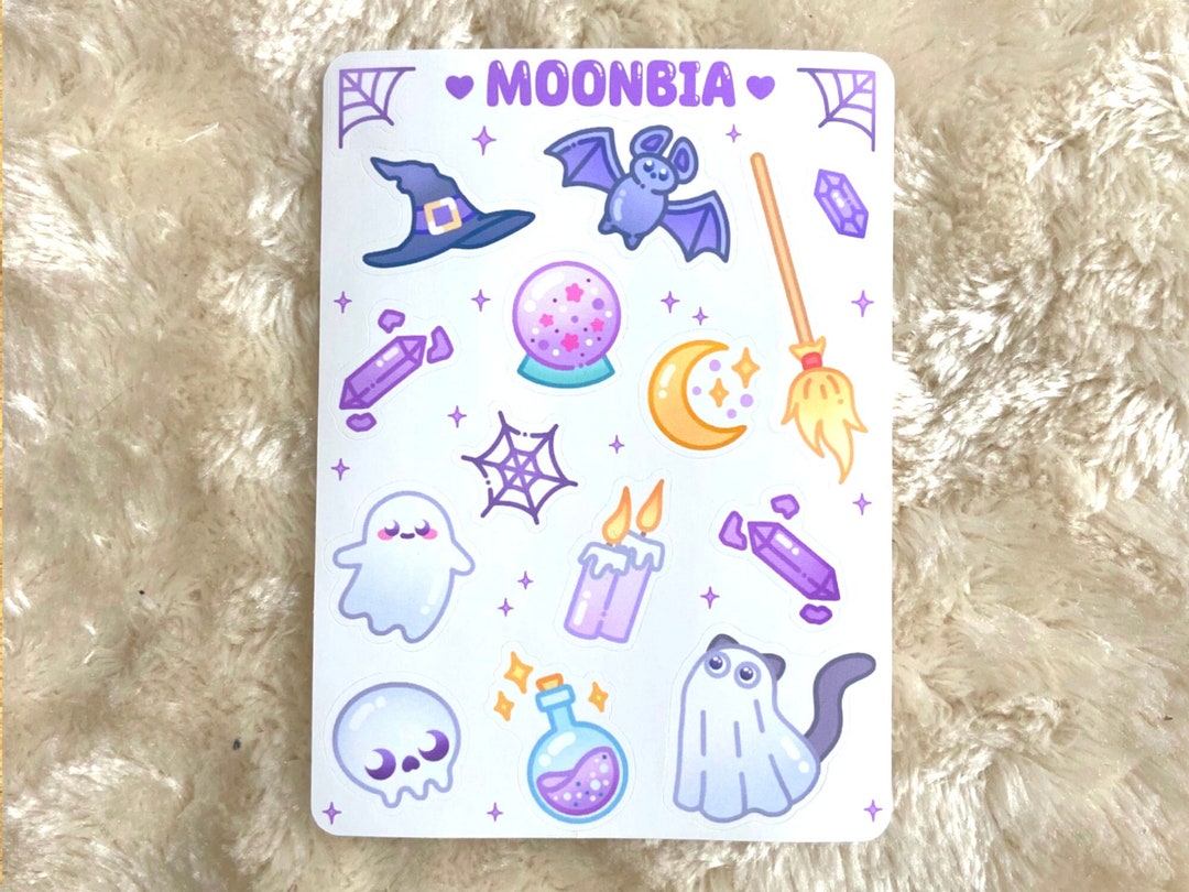 Sticker Sheet Witch Aesthetic Witchcraft Stickers Kawaii Halloween ...