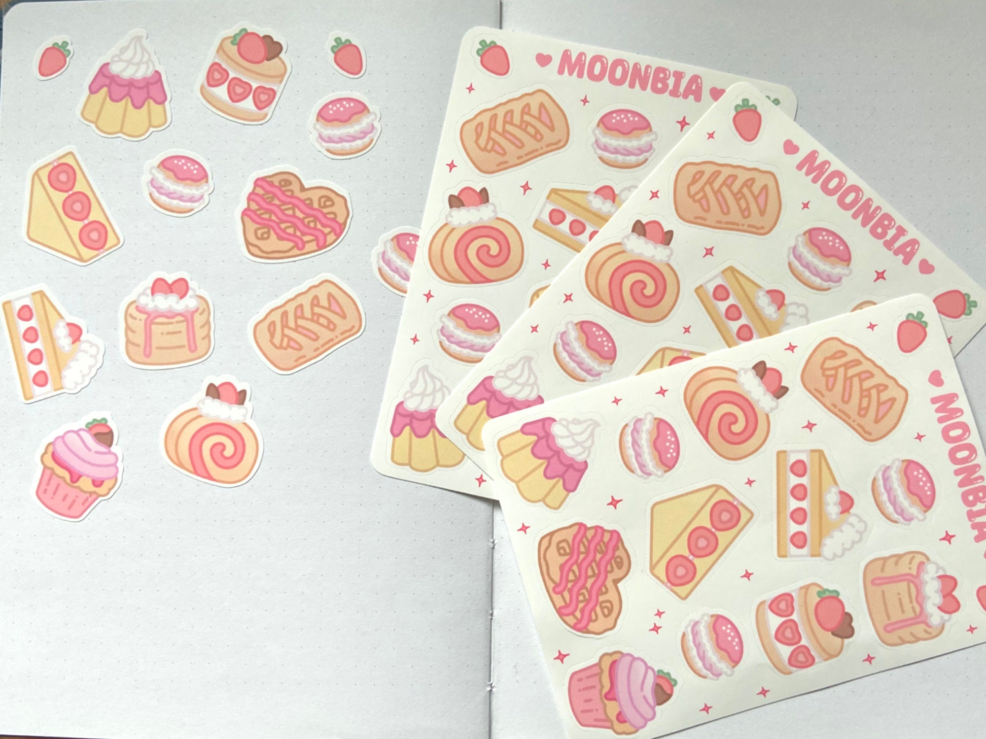 Sticker Sheet Desserts Cute Sticker Sheets Kawaii Bakery Sticker Sweets ...