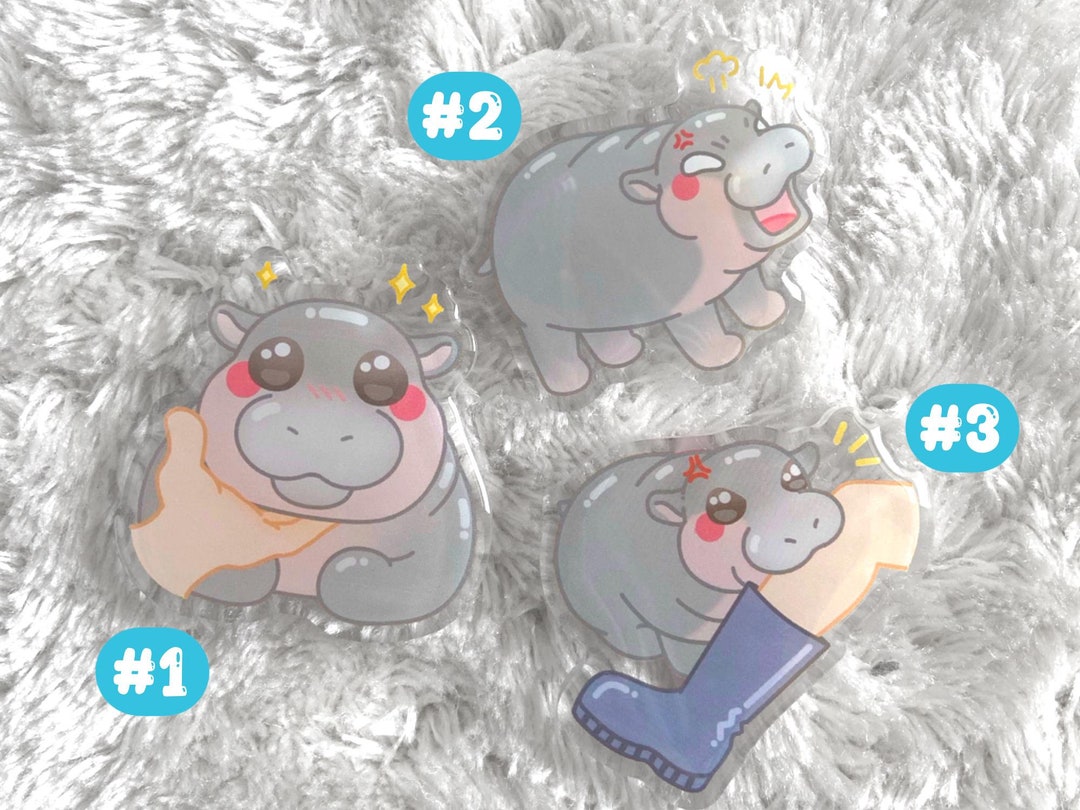 MOO DENG Pin Meme Hippo Kawaii Animal Badge Epoxy Pins Viral Funny ...
