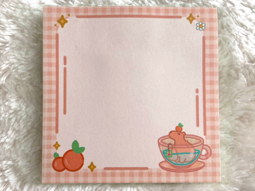 Sticky Notes Capybara Memo Pad Kawaii Notepad Journaling Capy Cozy Gift ...