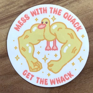 Funny Duck Sticker Pun Meme Sticker Ducks Vinyl Sticker Waterbottle ...