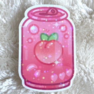 Japanese Drinks Sticker Pack Glitter Waterproof Holographic Strawberry ...