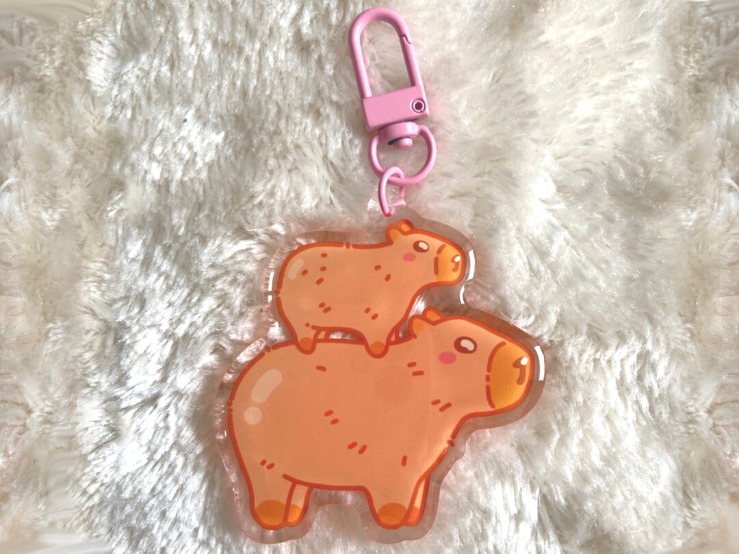 Keychain Kawaii Capybara Keychain Cute Gift Capy Acrylic Keychain Charm ...