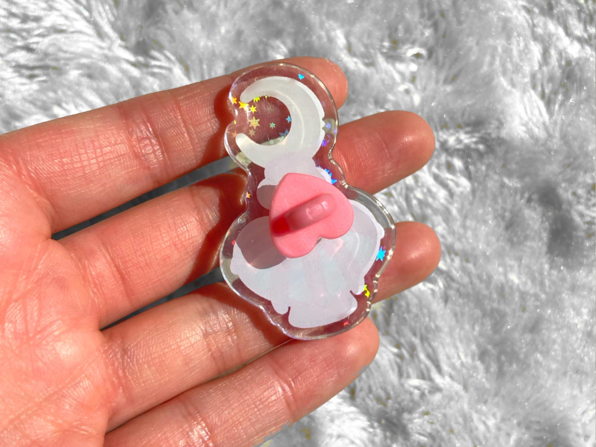 Kawaii Magical Girl Moon Potion Acrylic Pin – Holographic Glitter| Cute ...