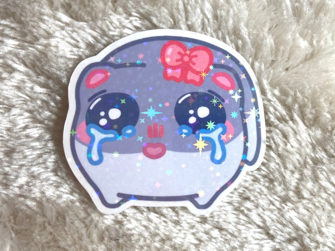 Sad Hamster Sticker Funny Meme Tiktok Viral Vinyl Stars Holographic ...