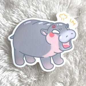MOO DENG STICKER Pack Cute Hippo Kawaii Sticker Set Meme Laptop Sticker ...