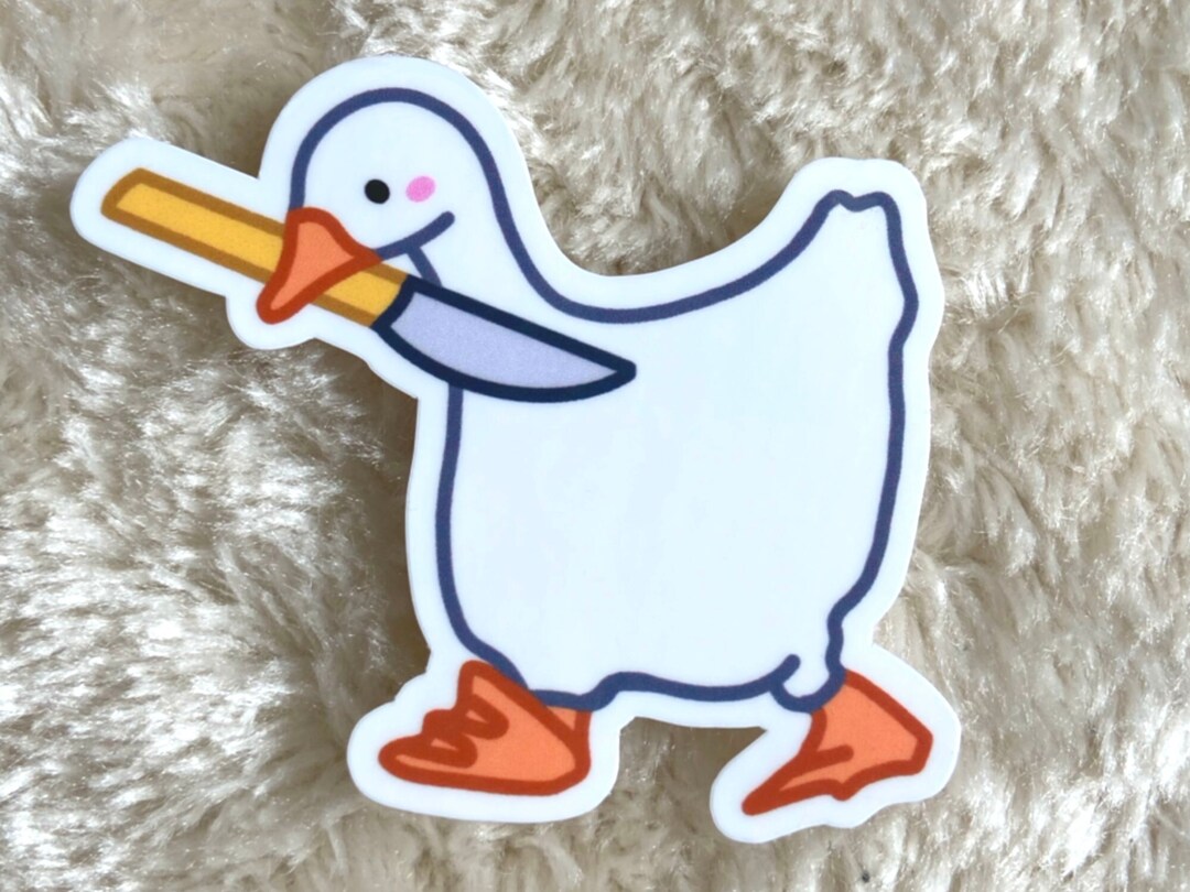 Sticker Duck Knife Vinyl Sticker Cute Kawaii Sticker Funny Sticker ...