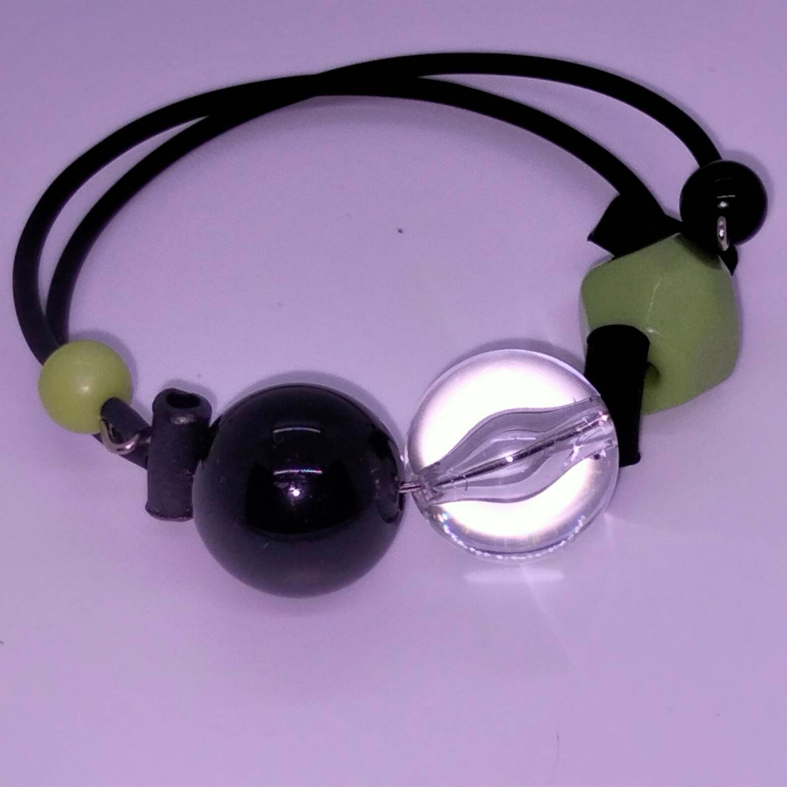 Contemporary Acrylic Beads and Silicon Cord Jewelry Set - Etsy
