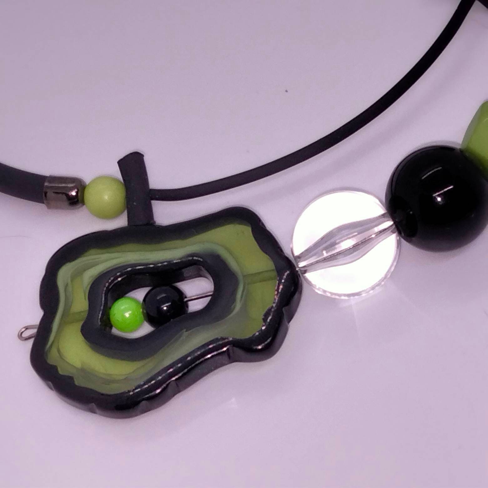 Contemporary Acrylic Beads and Silicon Cord Jewelry Set - Etsy