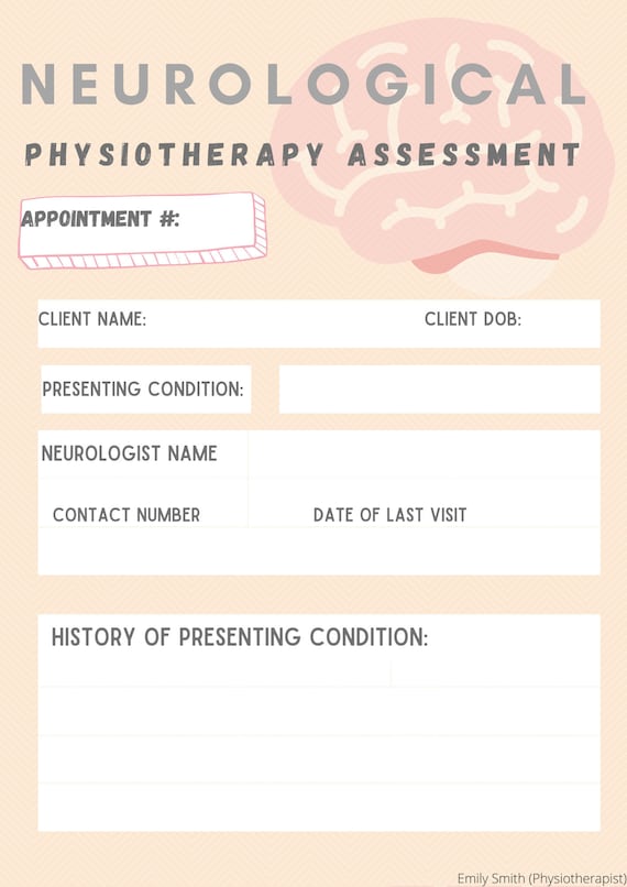 Neurological Physiotherapy Assessment Template - Etsy
