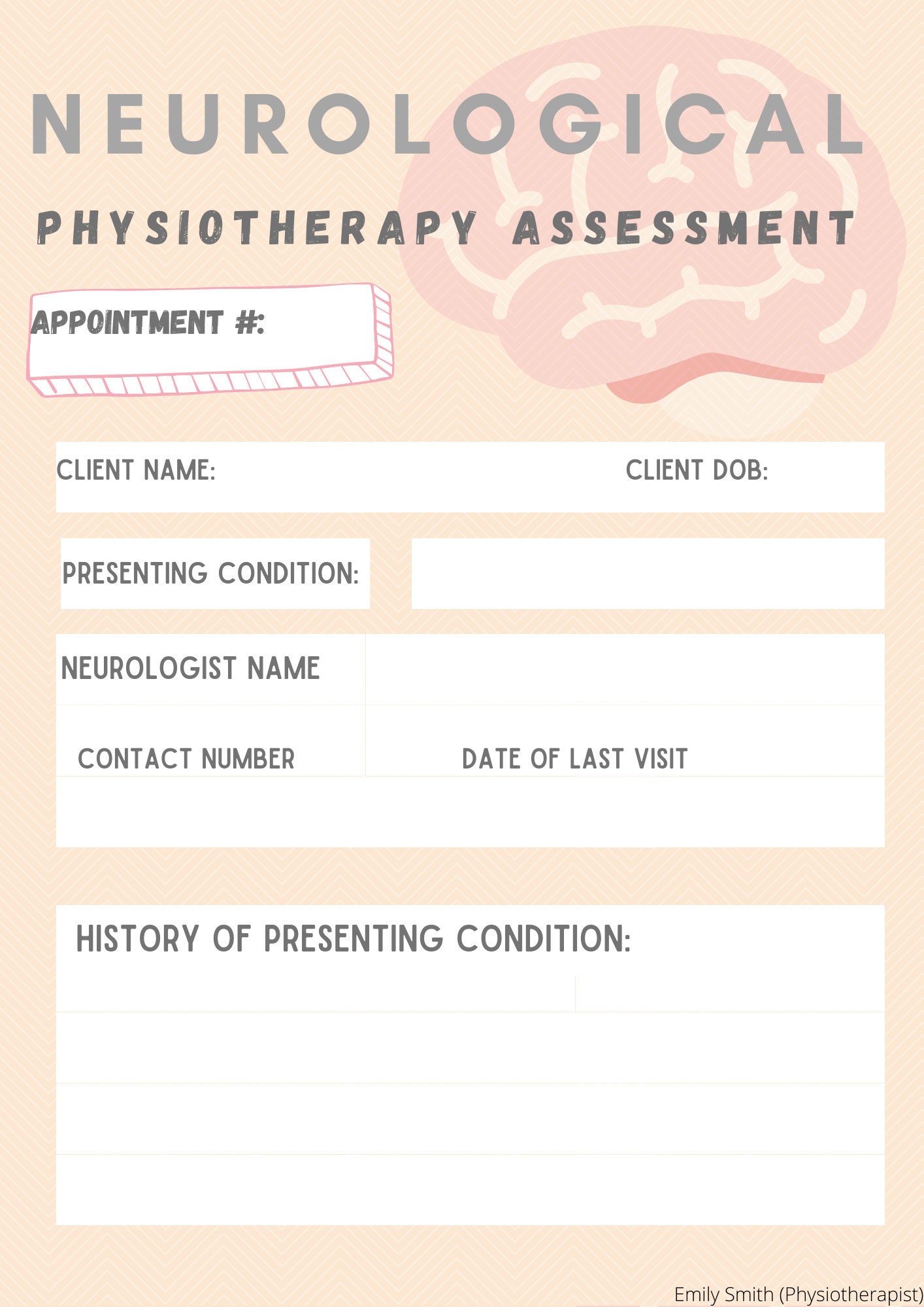 Neurological Physiotherapy Assessment Template - Etsy