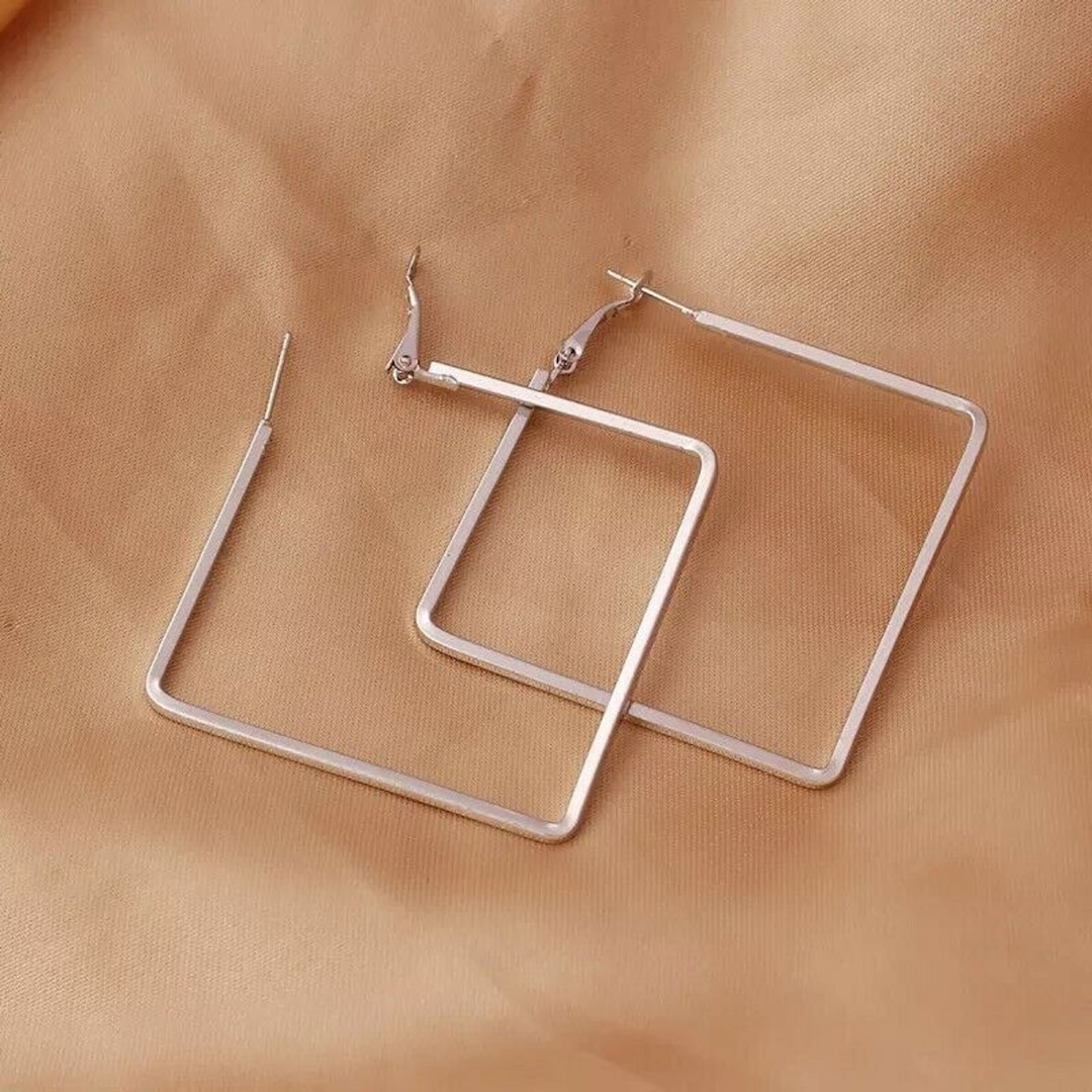 Hollow Big Square Hoop Earrings Square Hoop Earrings - Etsy