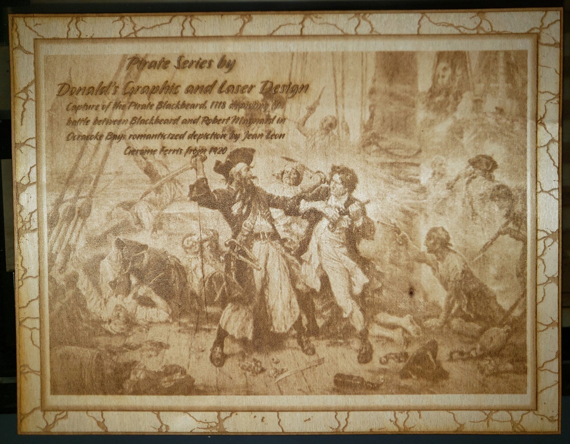 Pirate Series Capture of Blackbeard Glowforge Laser Ready Files Digital ...