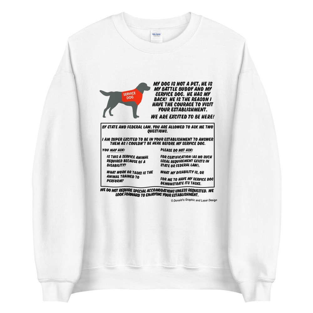 Service Dog Not My Pet Condensed - Unisex Sweatshirt | Gifts - Etsy