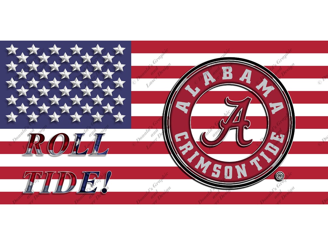 Alabama Crimson Tide Flag Colored Digital Download | Digital Prints ...