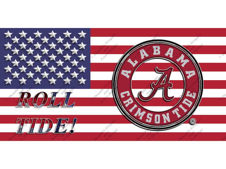 Alabama Crimson Tide Flag Colored Digital Download | Digital Prints ...