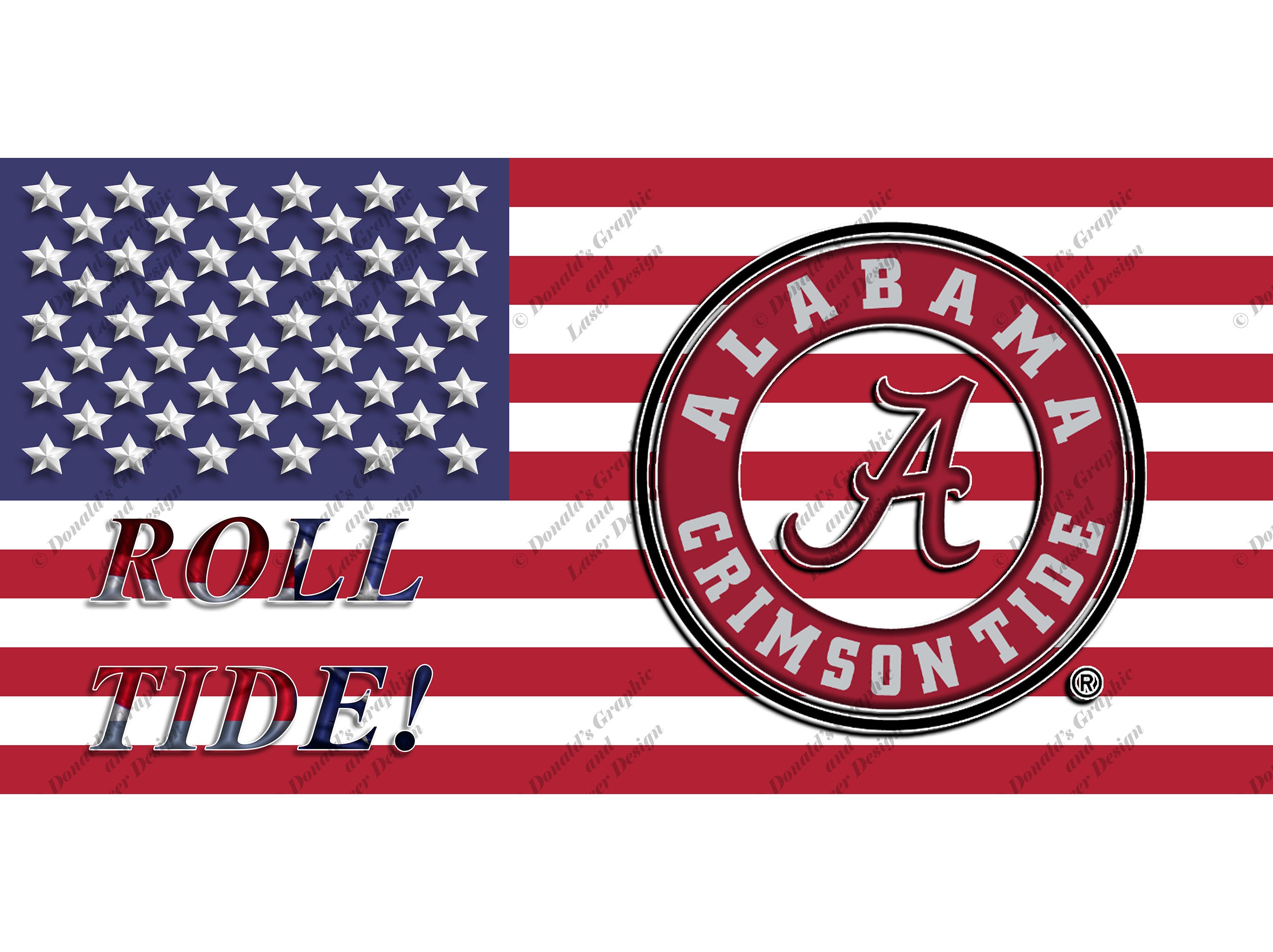 Alabama Crimson Tide Flag Colored Digital Download | Digital Prints ...