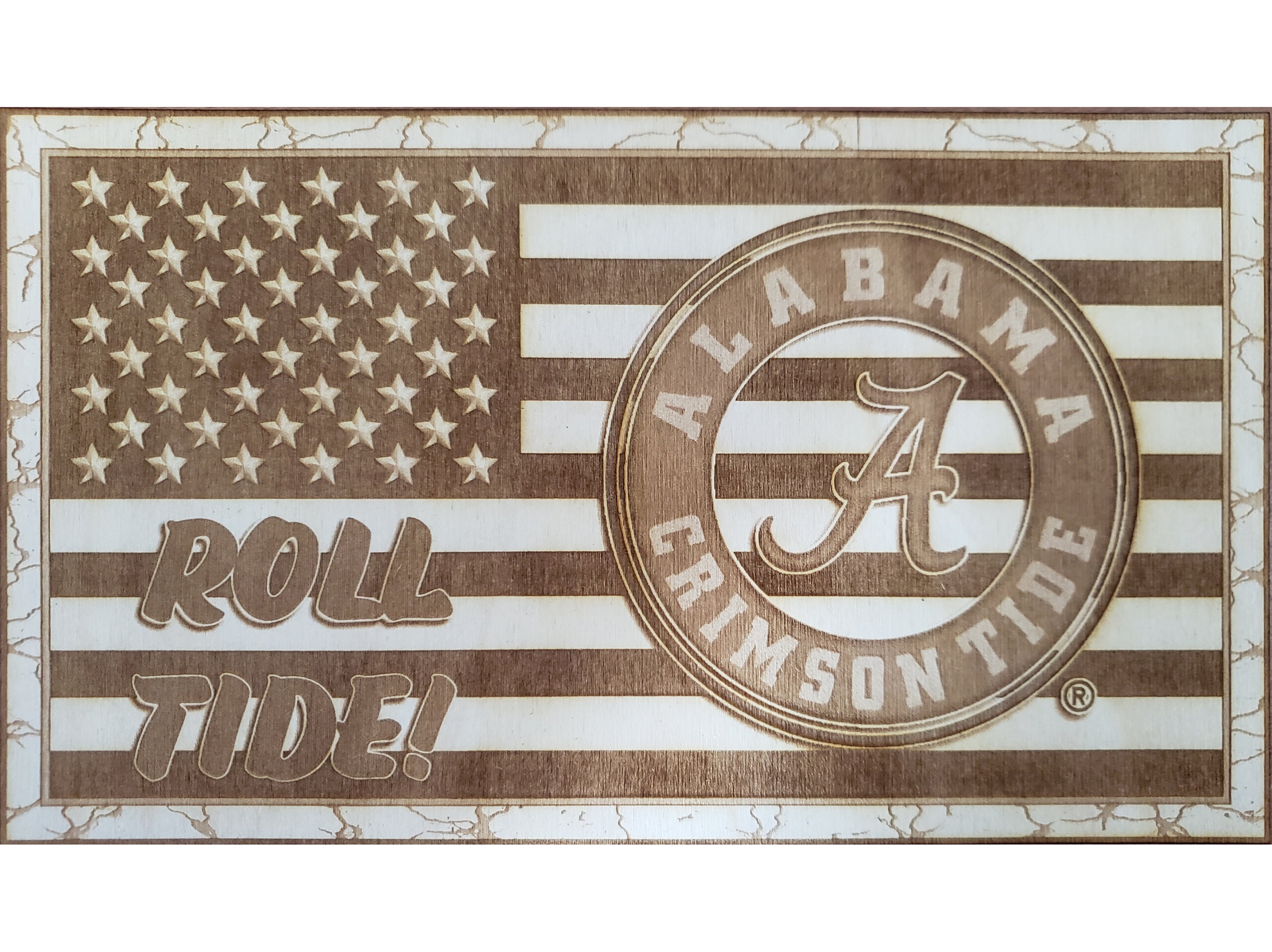 Alabama Crimson Tide Flag - Glowforge Laser Ready Files - Digital ...