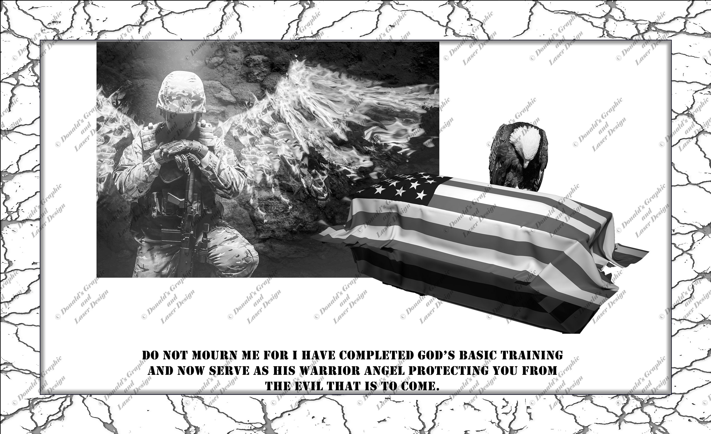 Fallen Soldier Warrior Angel Glowforge Laser Ready Files Digital ...