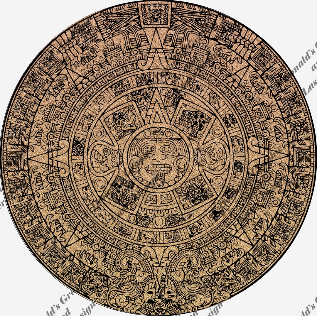 Aztec Calendar Sandstone Sticker Decal Label Tag | Gifts - Etsy