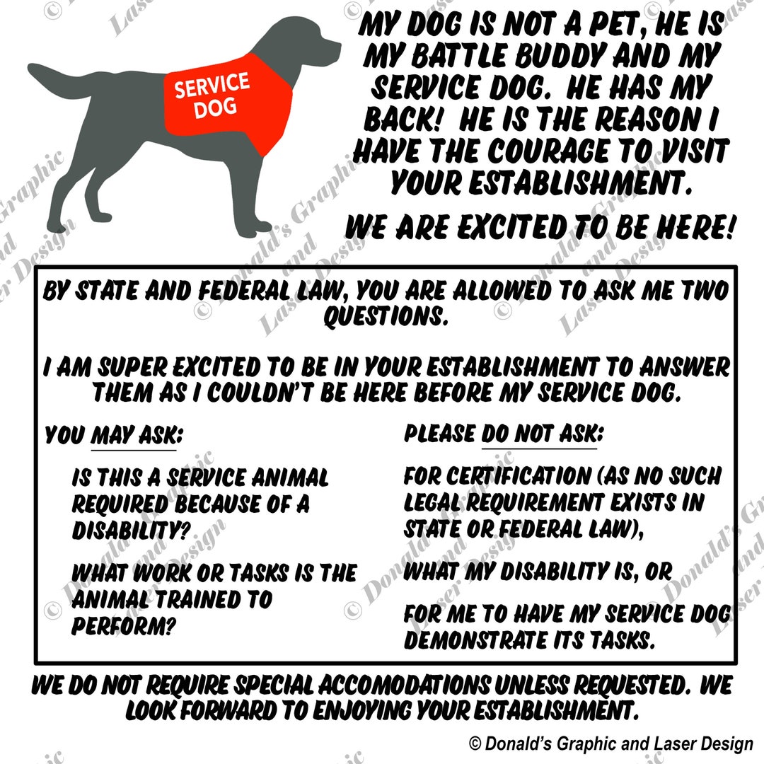 Service Dog Not My Pet Condensed Digital Download | Digital Prints ...