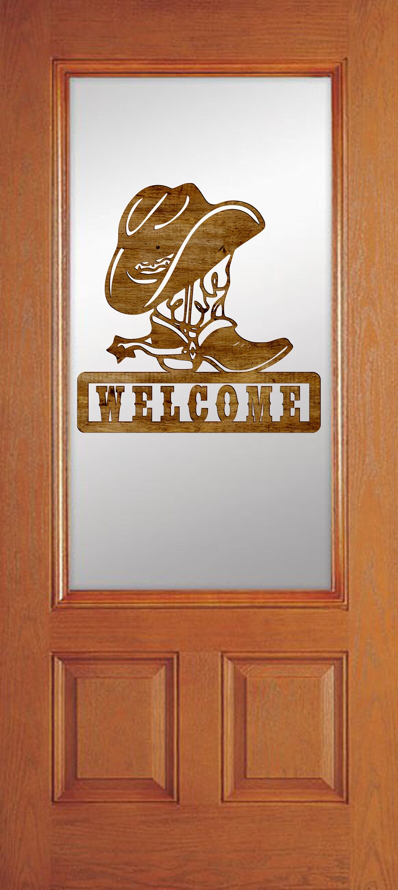 Welcome Sign Door Hanger Boots & Hat - Glowforge Laser Ready Files ...