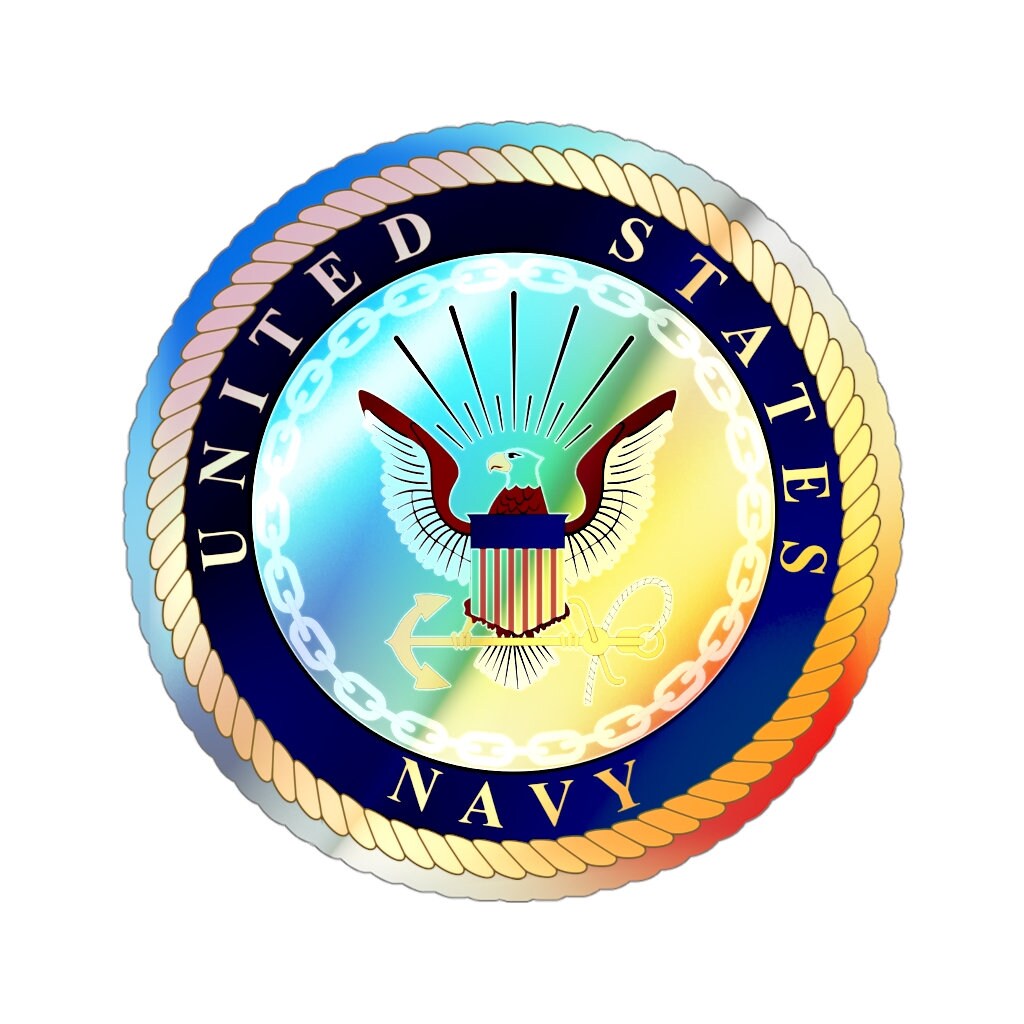 Holographic US Navy Logo Die-cut Stickers Military Sticker Navy Mom ...