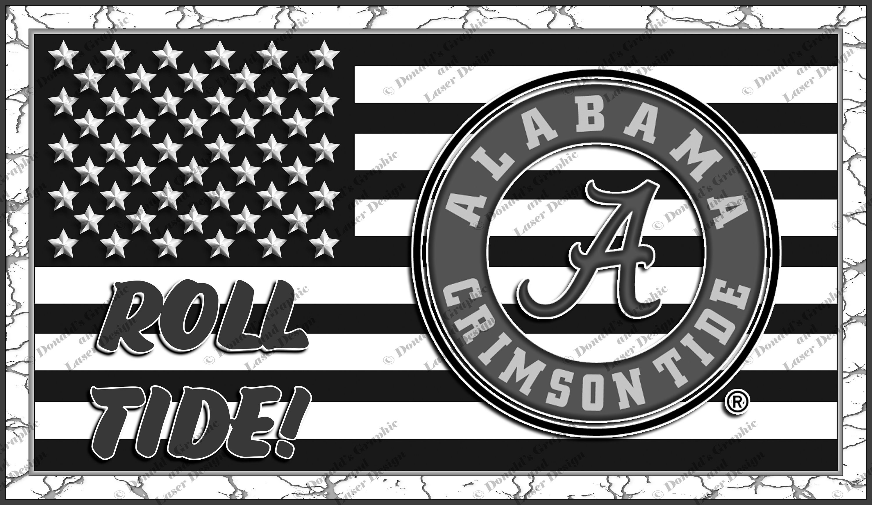Alabama Crimson Tide Flag - Glowforge Laser Ready Files - Digital ...