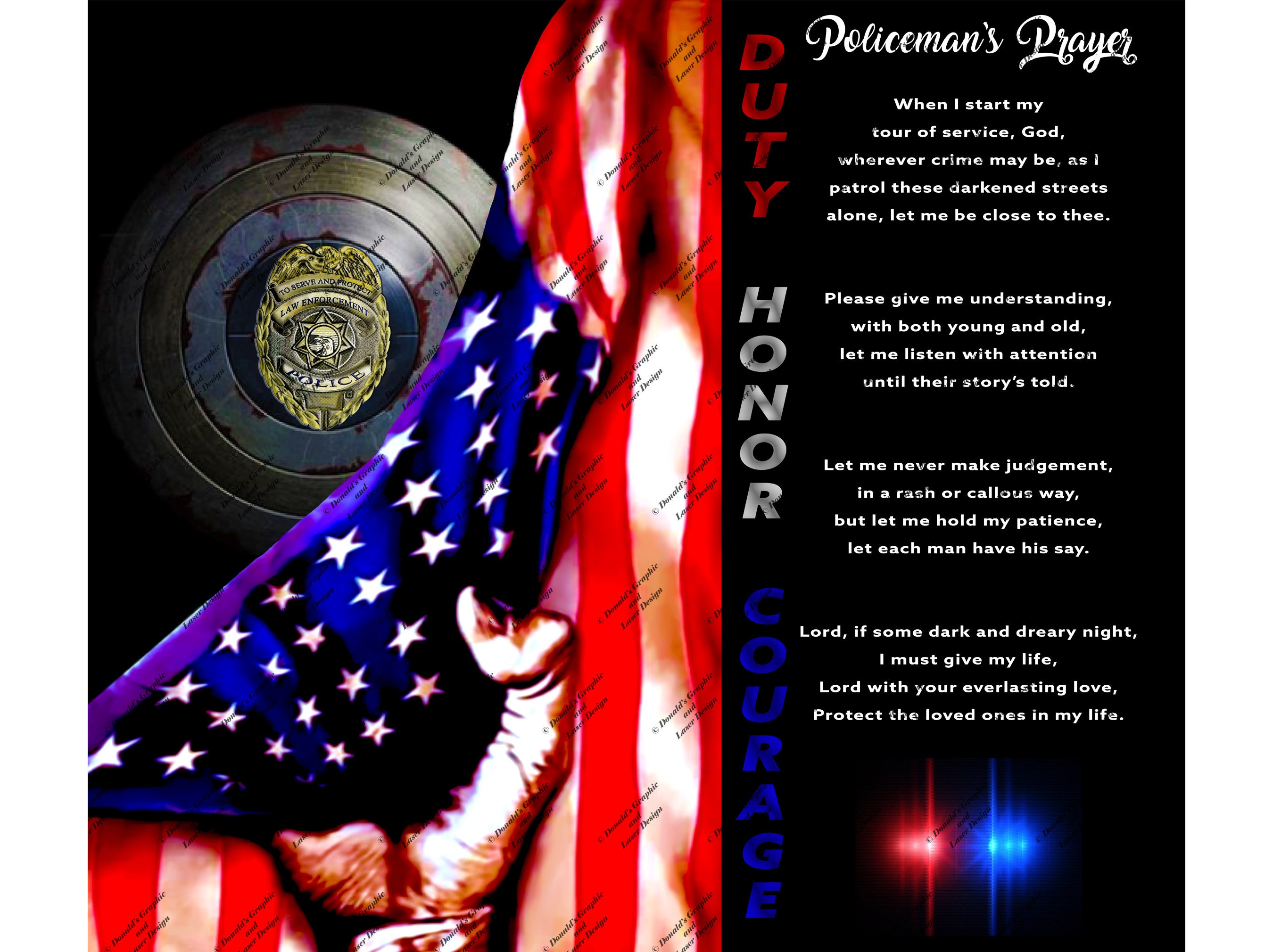 PD Hand Pulling American Flag Down Policeman Prayer Digital Download ...