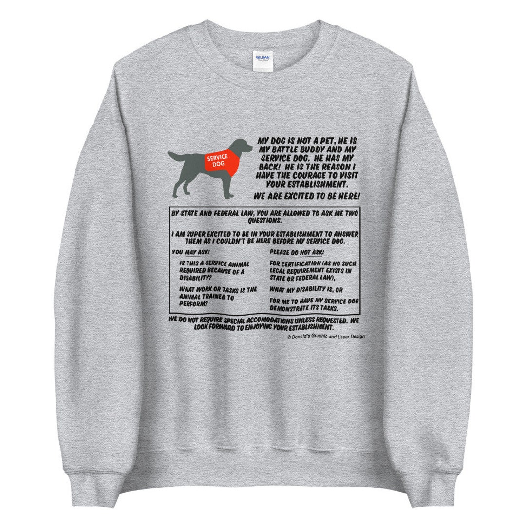 Service Dog Not My Pet Condensed - Unisex Sweatshirt | Gifts - Etsy