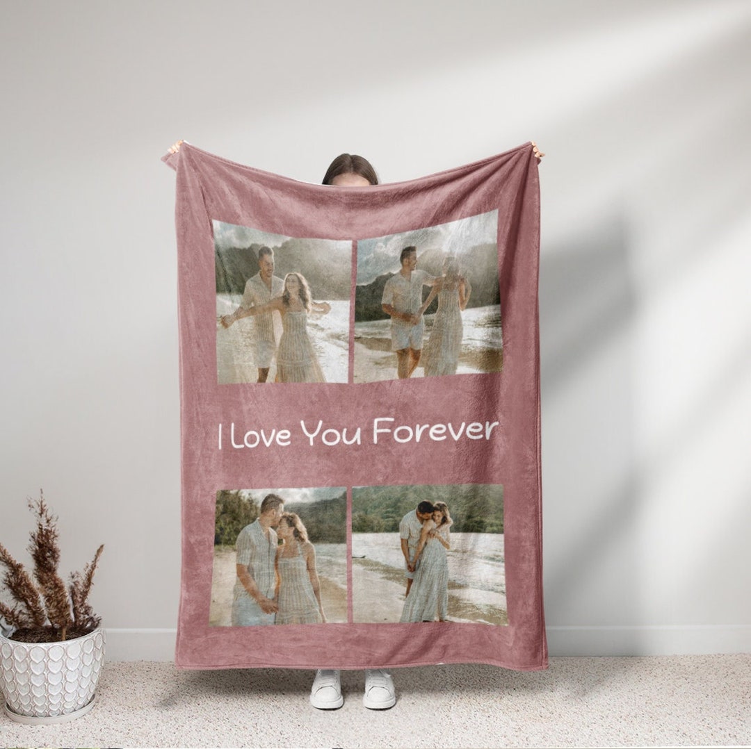 Personalized Photo Blanket, Custom Picture Blanket With Text, Family ...