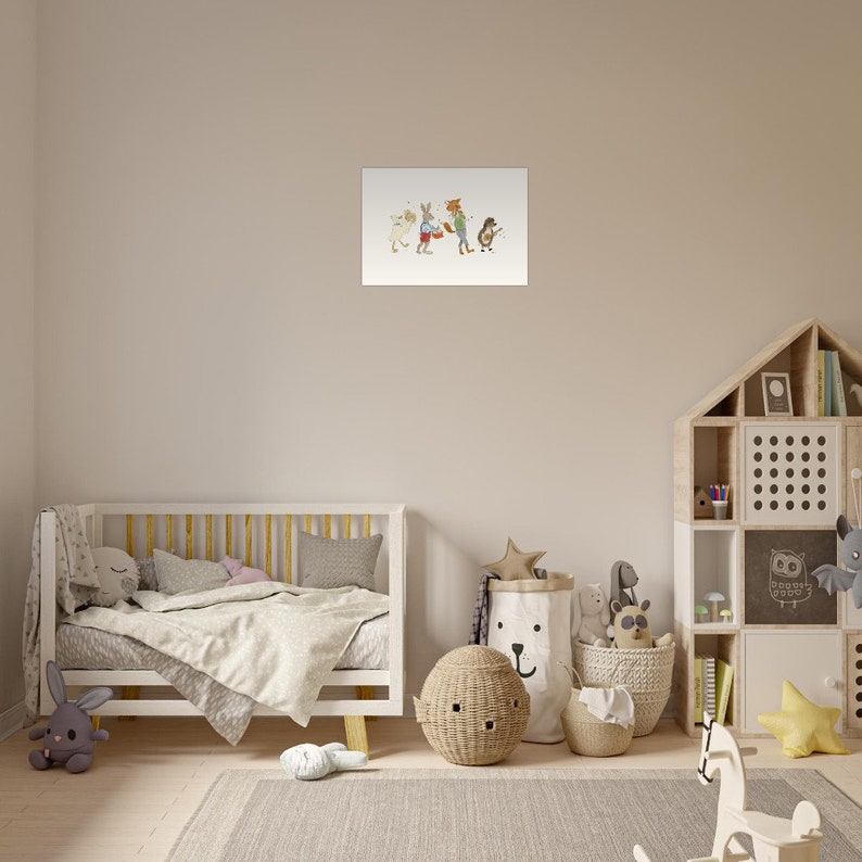 Nursery Poster Children's Room Poster Animals Music Band - Etsy