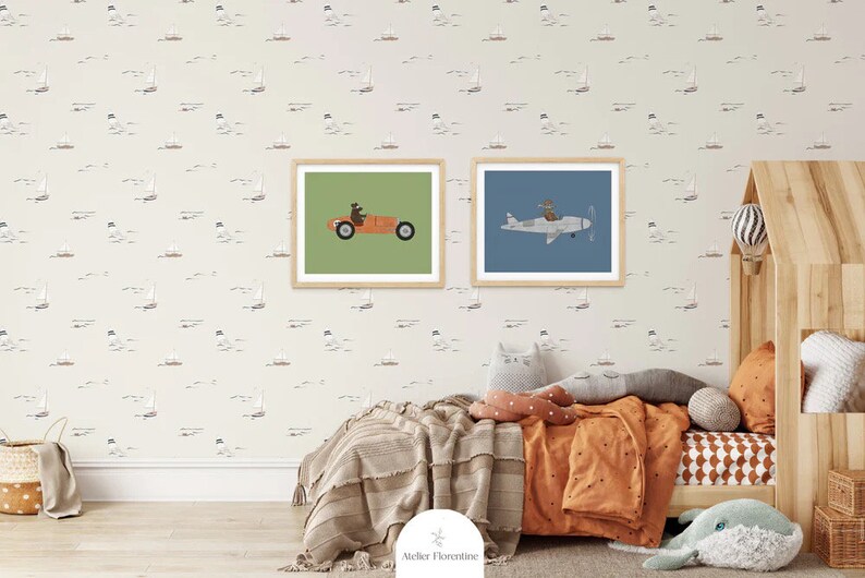 Nursery Poster Children's Room Poster Airplane With Dog - Etsy