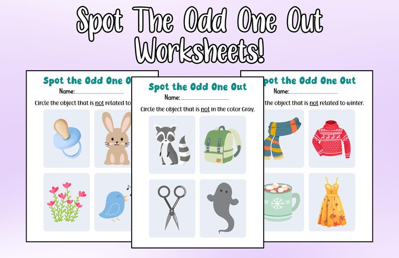 Spot the Odd One Out Worksheets for Preschool | Printable Early ...