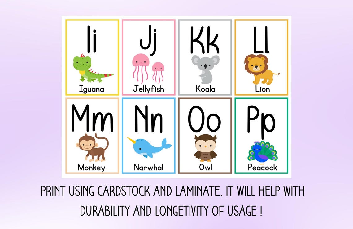 26 Animal Alphabet Tracing Worksheets AND Flashcards, Pre-k ...