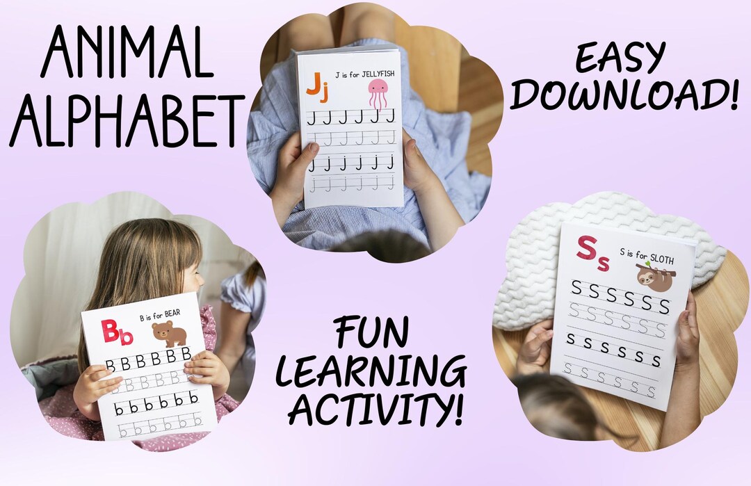 Animal Alphabet Tracing Worksheets & Flashcards | Handwriting Practice ...