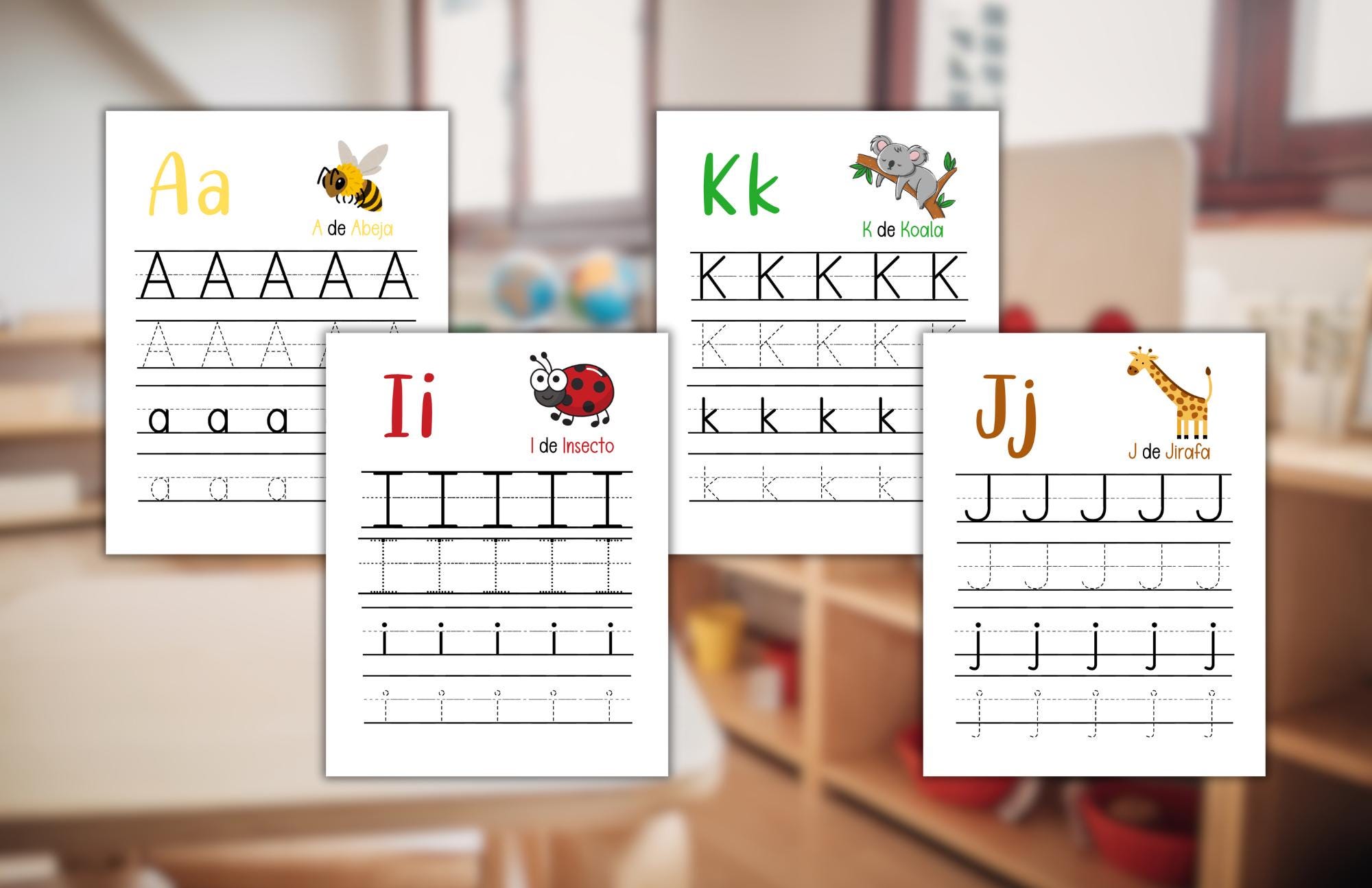 Spanish Alphabet Tracing Worksheets & Flashcards | Preschool ...