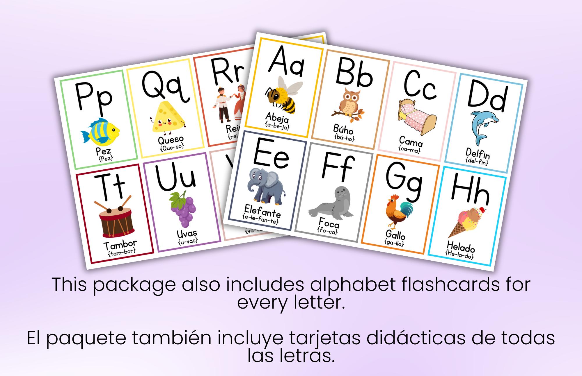 Spanish Alphabet Tracing Worksheets & Flashcards | Preschool ...