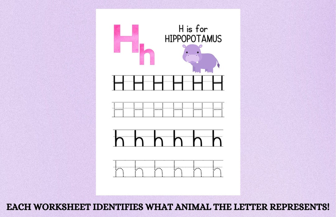 26 Animal Alphabet Tracing Worksheets Pre-k & Kindergarten - Etsy