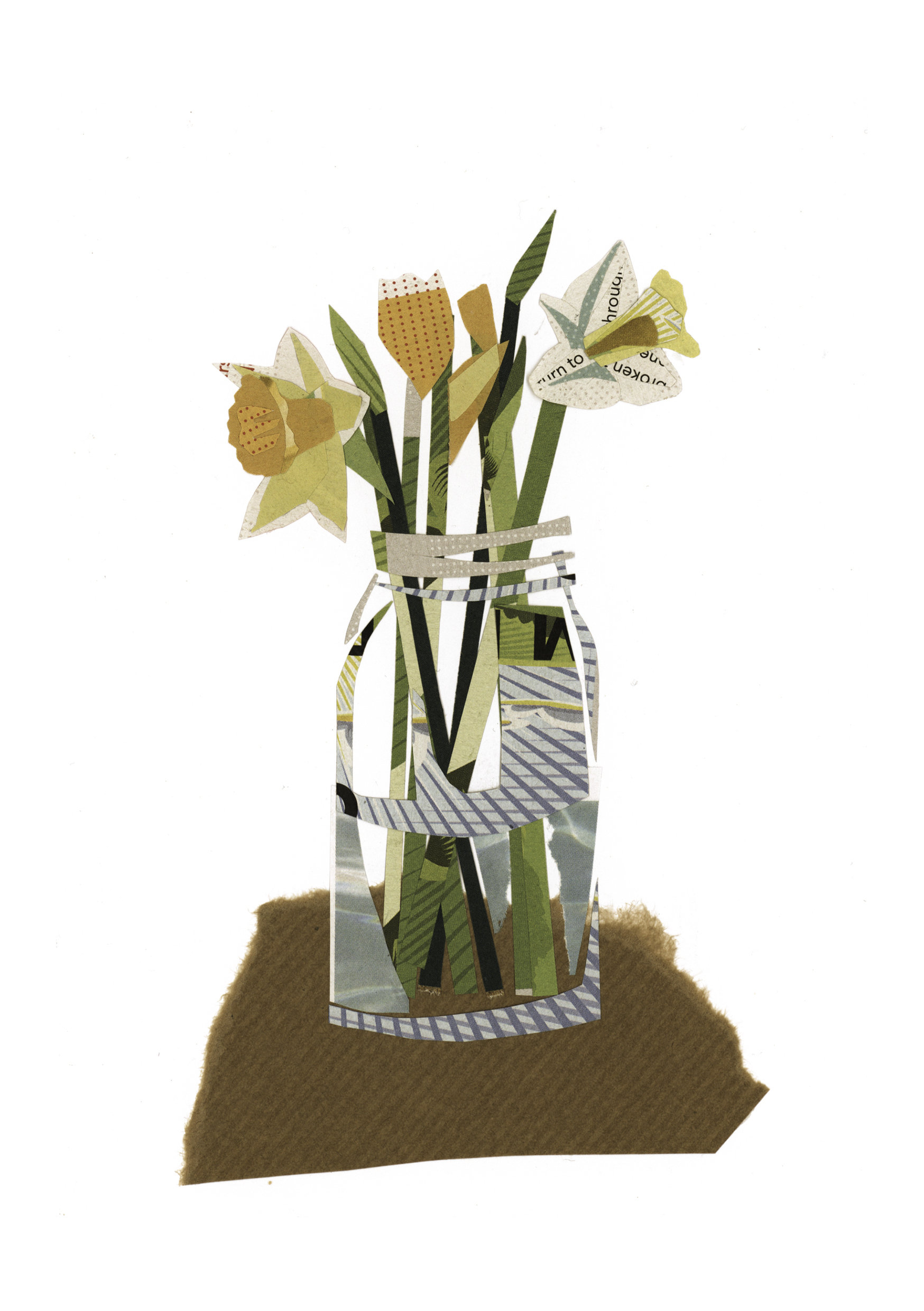 Fentongollan Daffodils, Paper Collage - Etsy.de