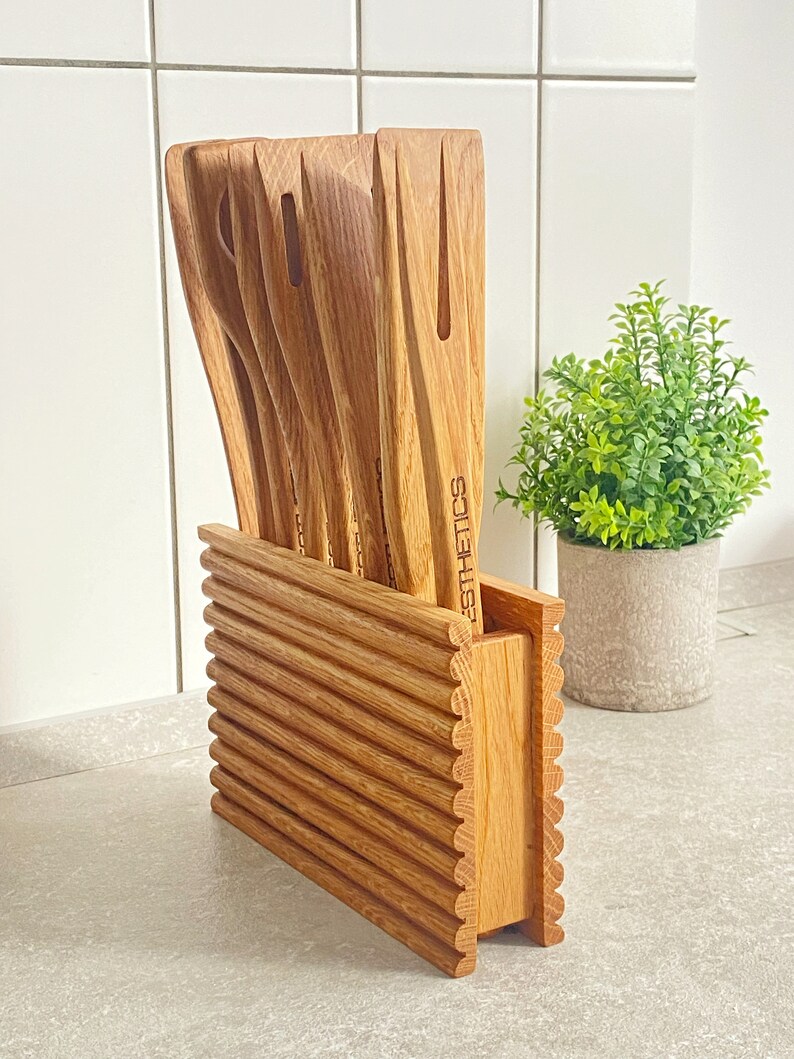 8 Wood Kitchen Spatula Set Pack Wooden Kitchen Utensils Set, Wooden ...