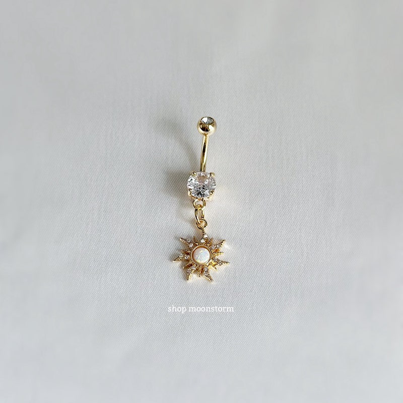 Gold Opal Belly Jewelry - Etsy