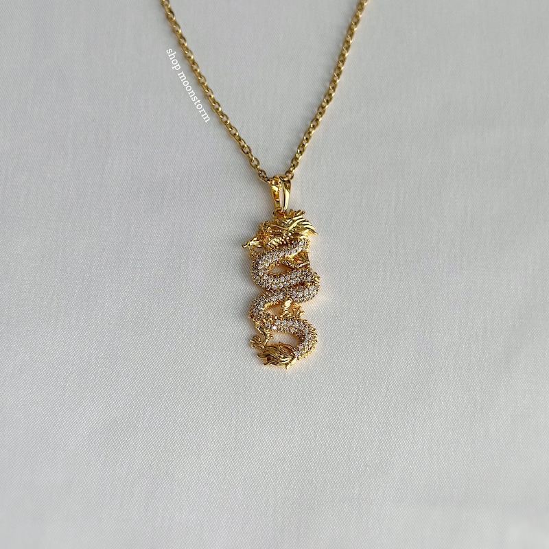 Dragon Pendant 24k - Etsy