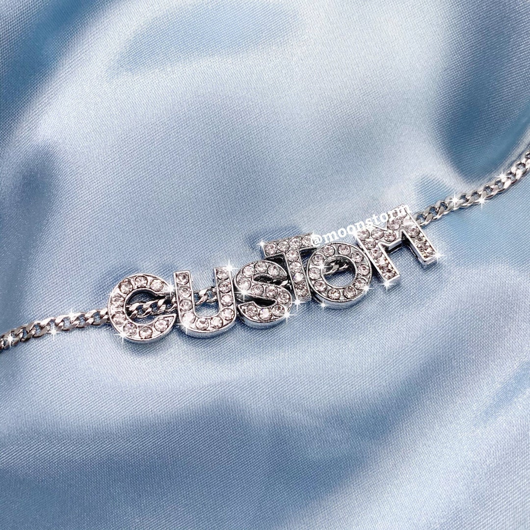 Custom Icy Name Necklace Unisex Silver Stainless Steel No Rust Tarnish ...
