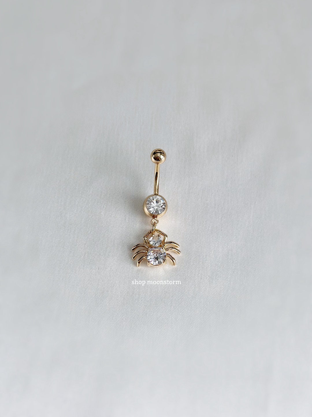 14G Spooky Spider Belly Ring Surgical Steel Stainless Body Jewelry ...