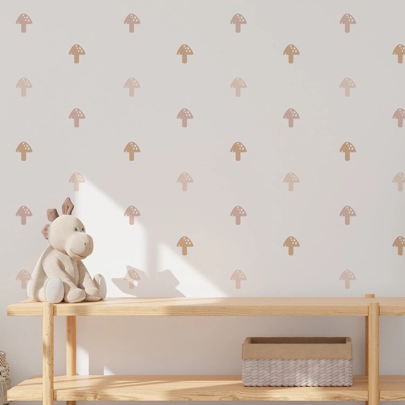 Boho Mushroom Wall Decals and Stickers for Nursery and Kids - Etsy