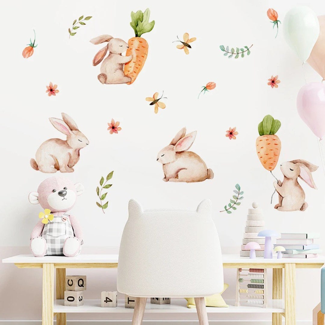 Rabbits & Bunnies Wall Stickers and Decals for Nursery and - Etsy